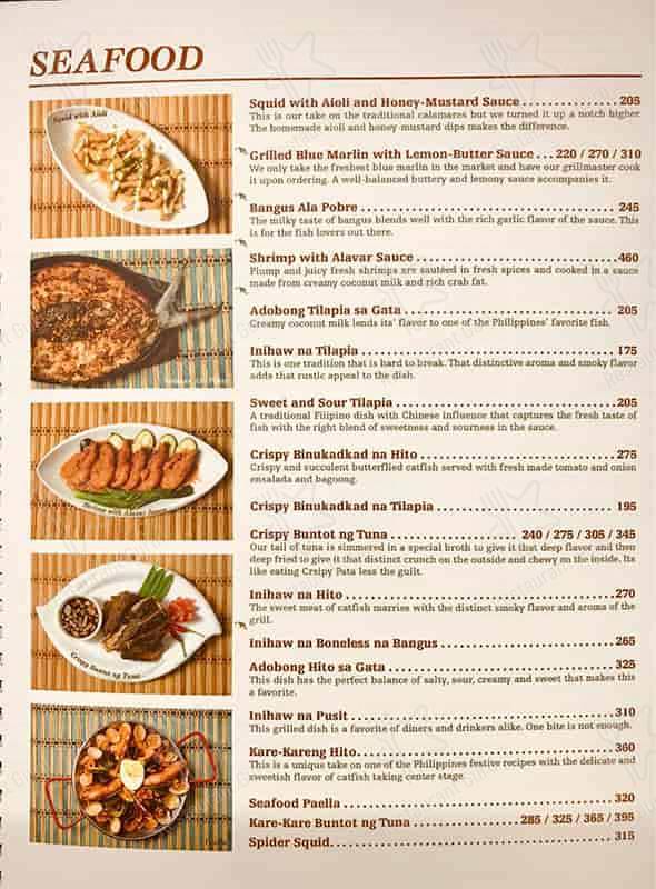 Menu at DAPO AT TISA FILIPINO CUISINE restaurant, Marikina