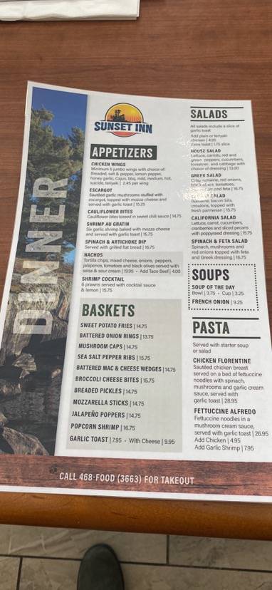 Menu at Days Inn Kenora pub & bar, Kenora