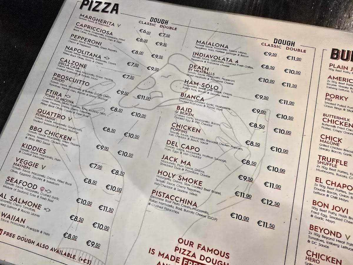Menu at Del Capo restaurant, Nadur