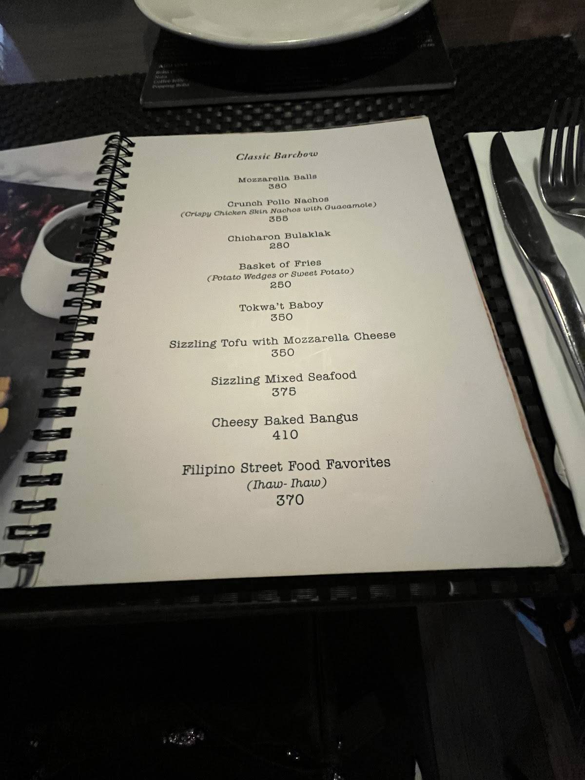 Menu at Delgado.112 restaurant, Quezon City