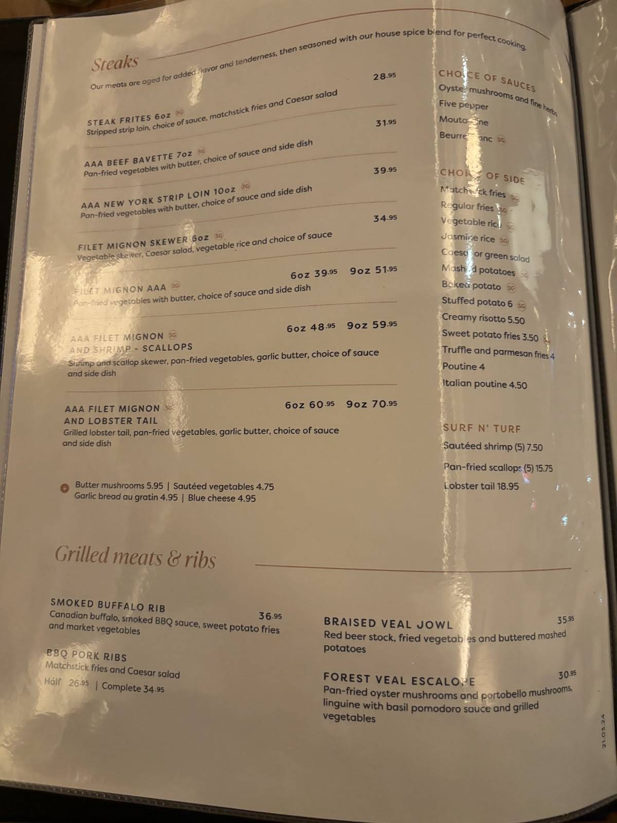 Menu au Délice Resto Lounge pub et bar, Levis, 146