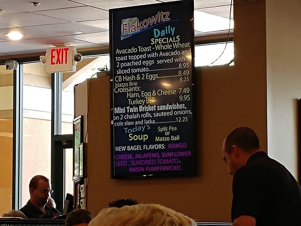 Menu at Flakowitz of Boynton restaurant, Delray Beach