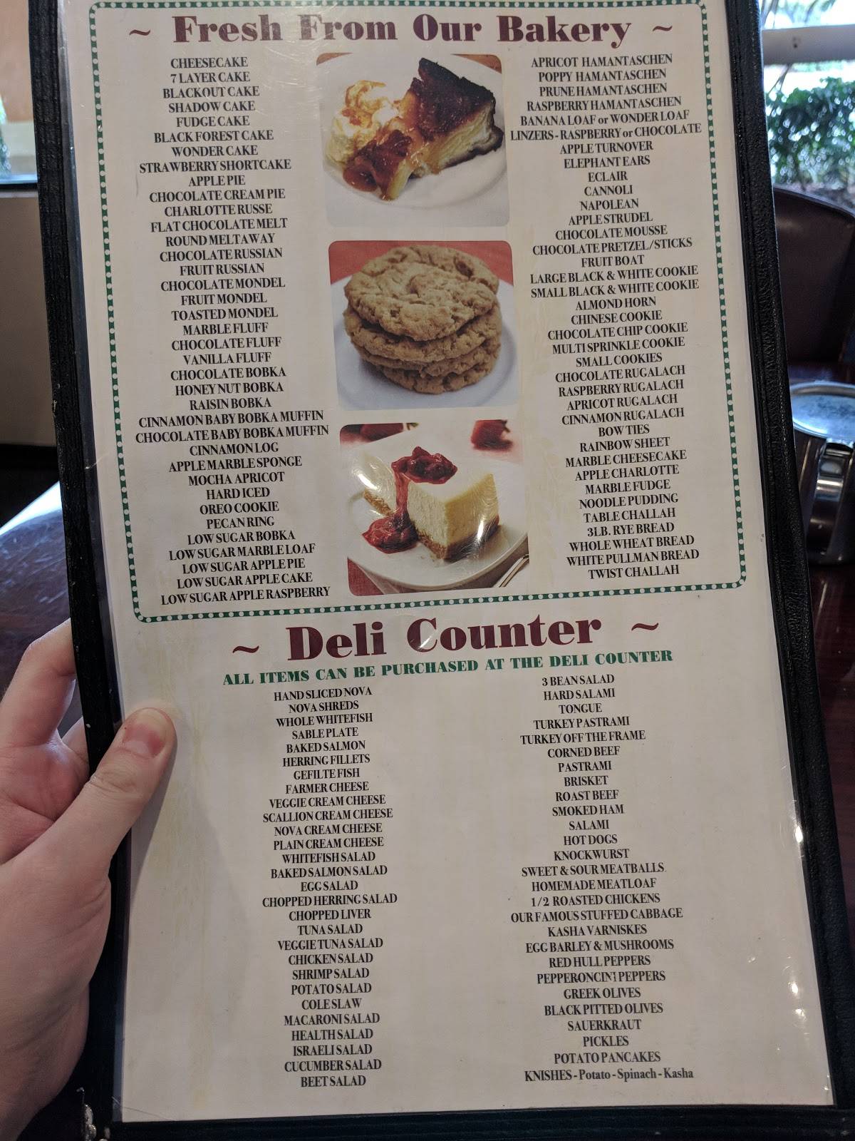 Menu at Flakowitz of Boynton restaurant, Delray Beach