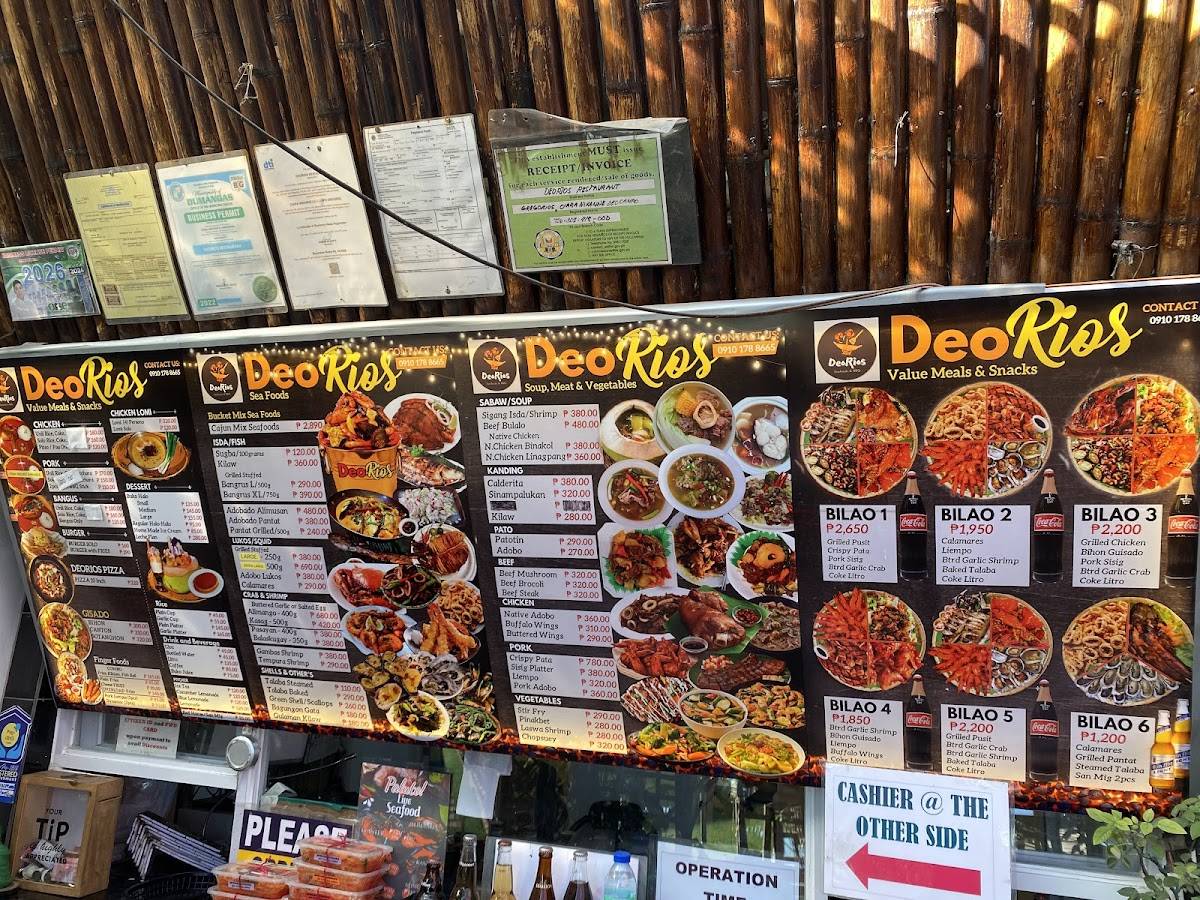 Menu at DeoRios restaurant, Dumangas