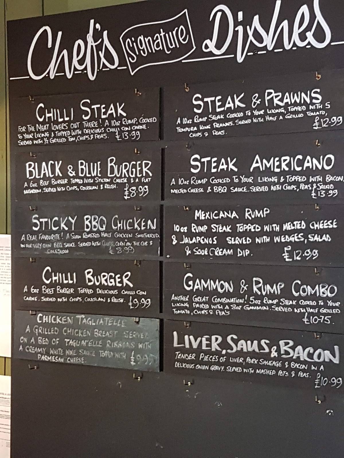 Menu at The Ragley Boat Stop pub & bar, Derby
