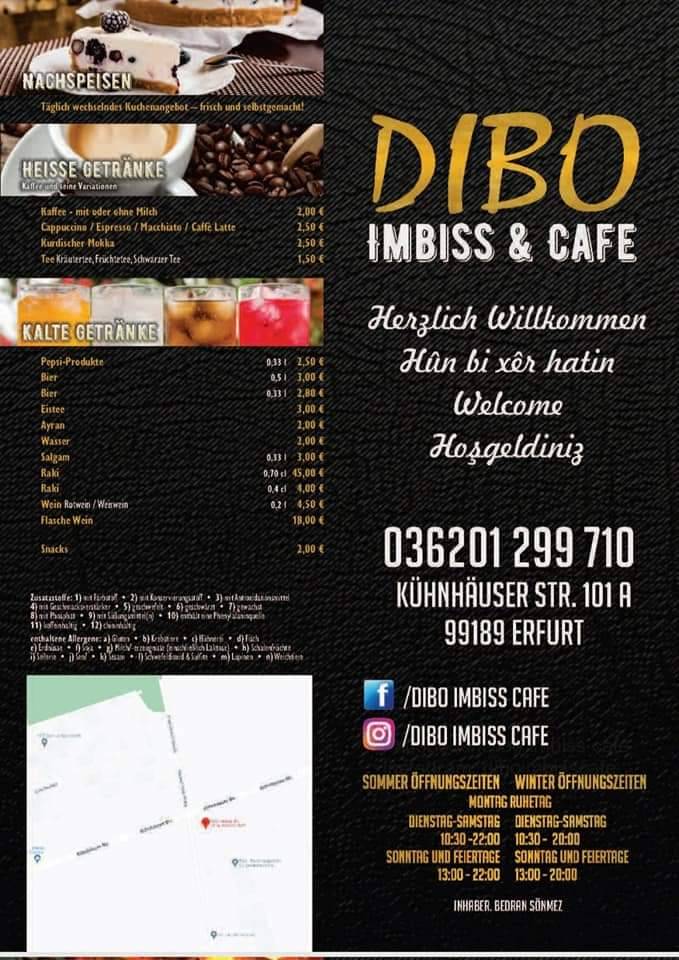 Menu at Dibo Imbiss & Café restaurant, Erfurt