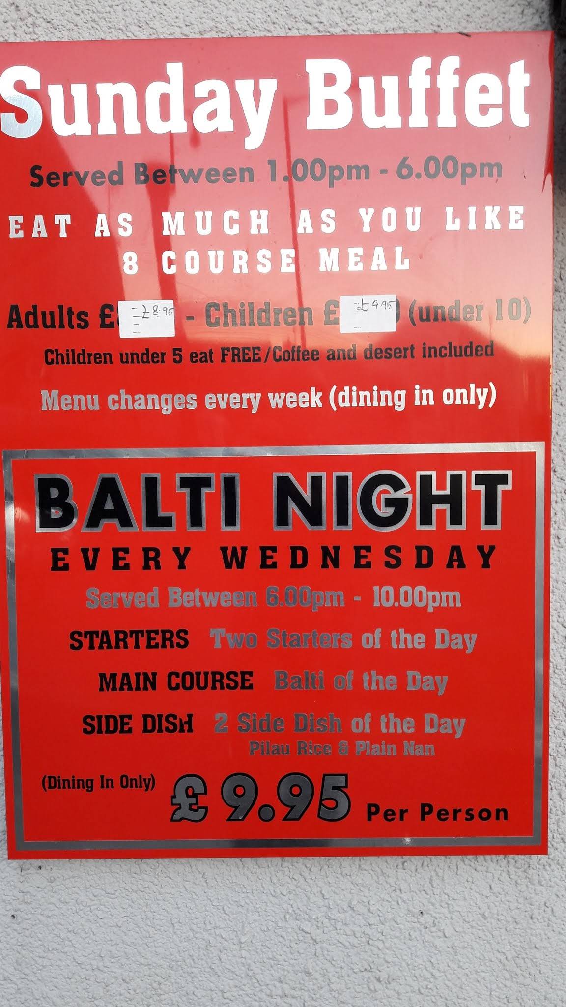 Menu at Dilraj Restaurant, Clitheroe