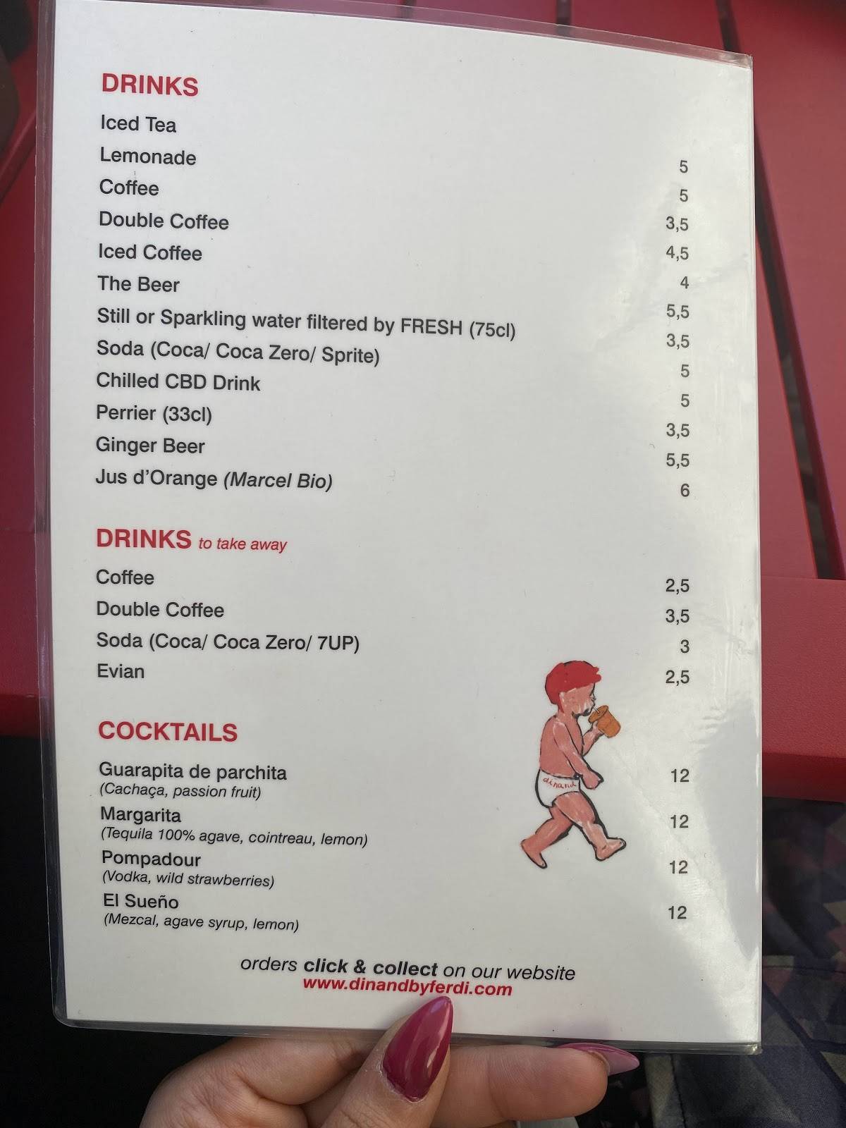 Menu at Dinand par Ferdi restaurant, Paris