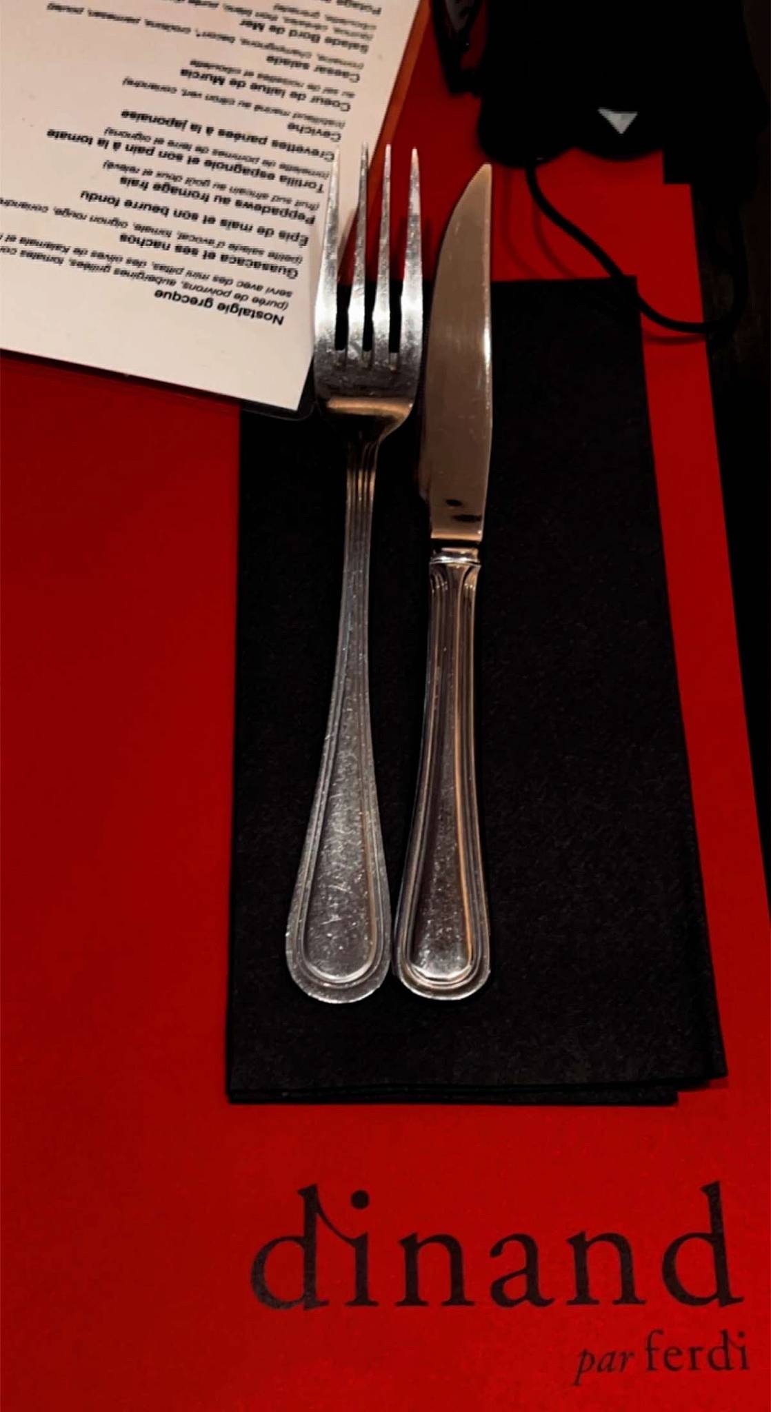 Menu at Dinand par Ferdi restaurant, Paris