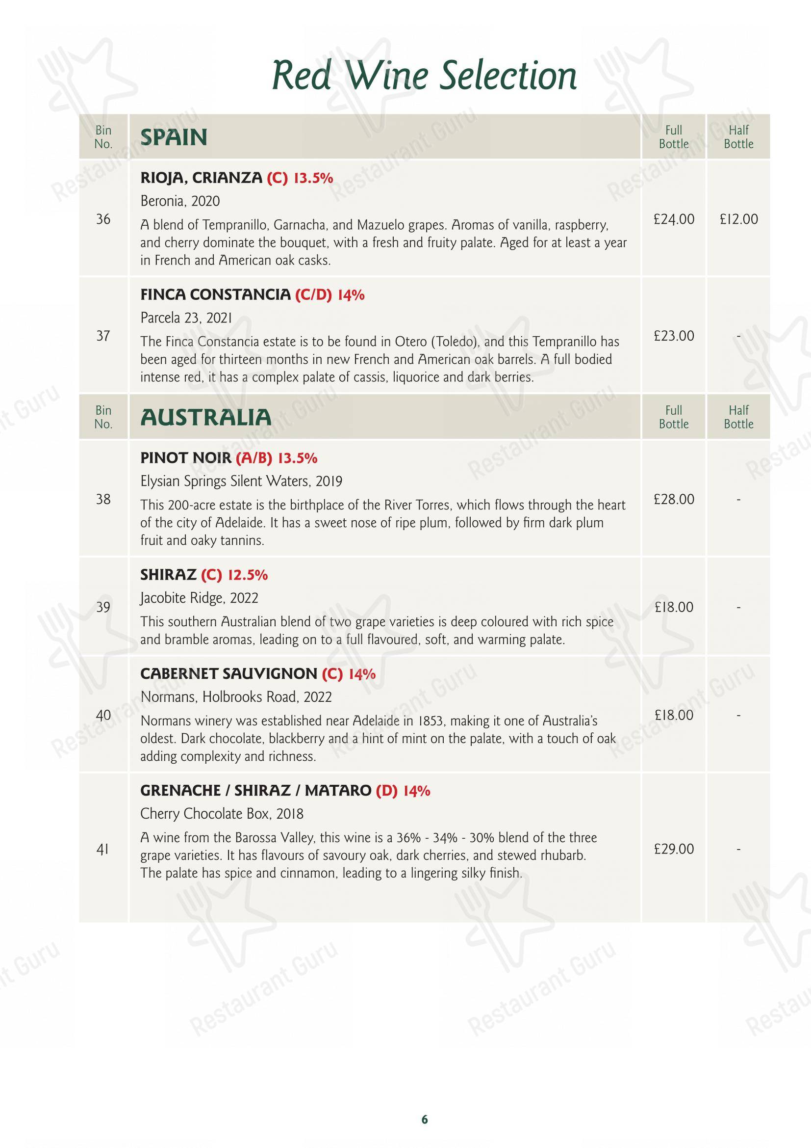 Menu at Dining at The Green Park Hotel restaurant, Pitlochry