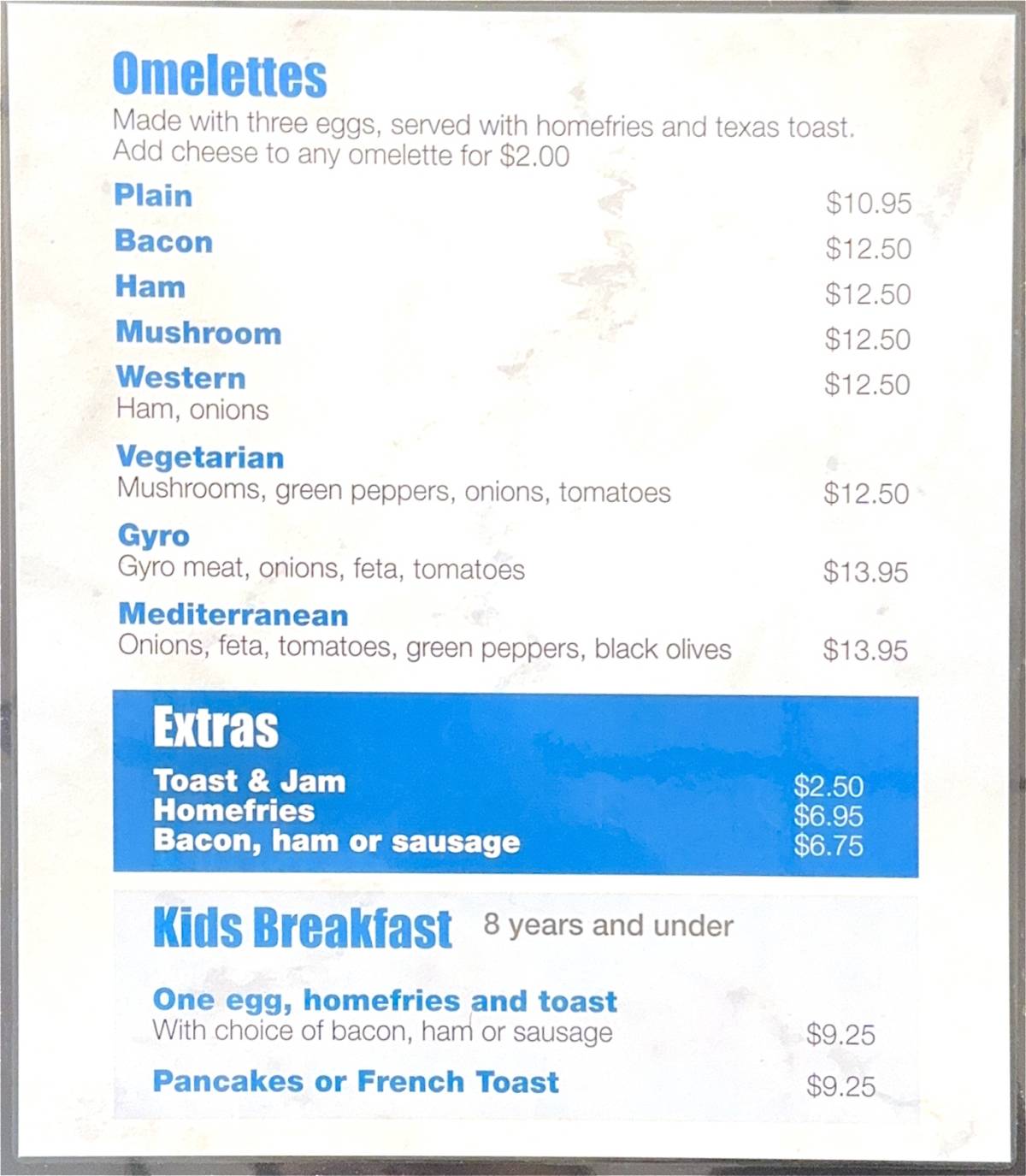 Menu at Dino's Dining Lounge pizzeria, Woodstock