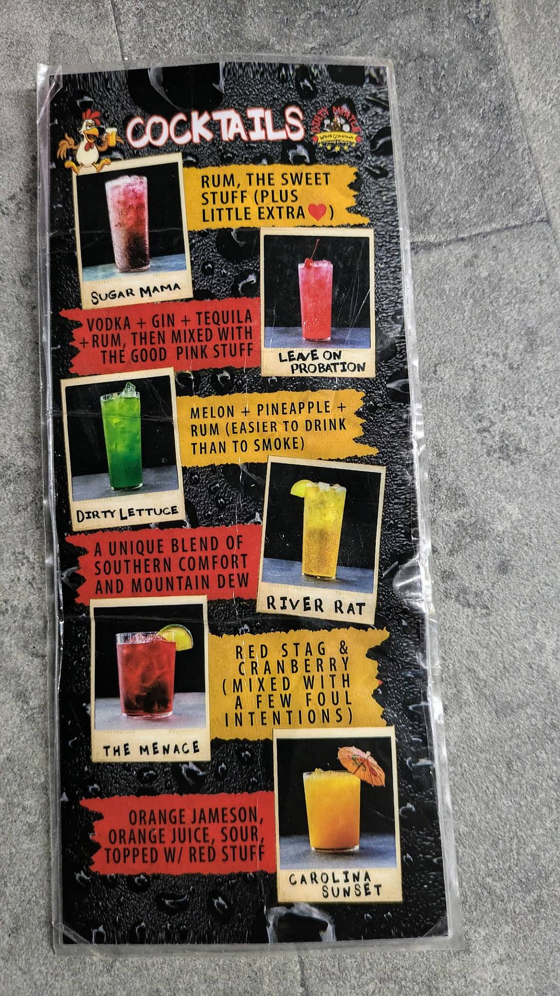 Menu at Prime Chicken pub & bar, Myrtle Beach