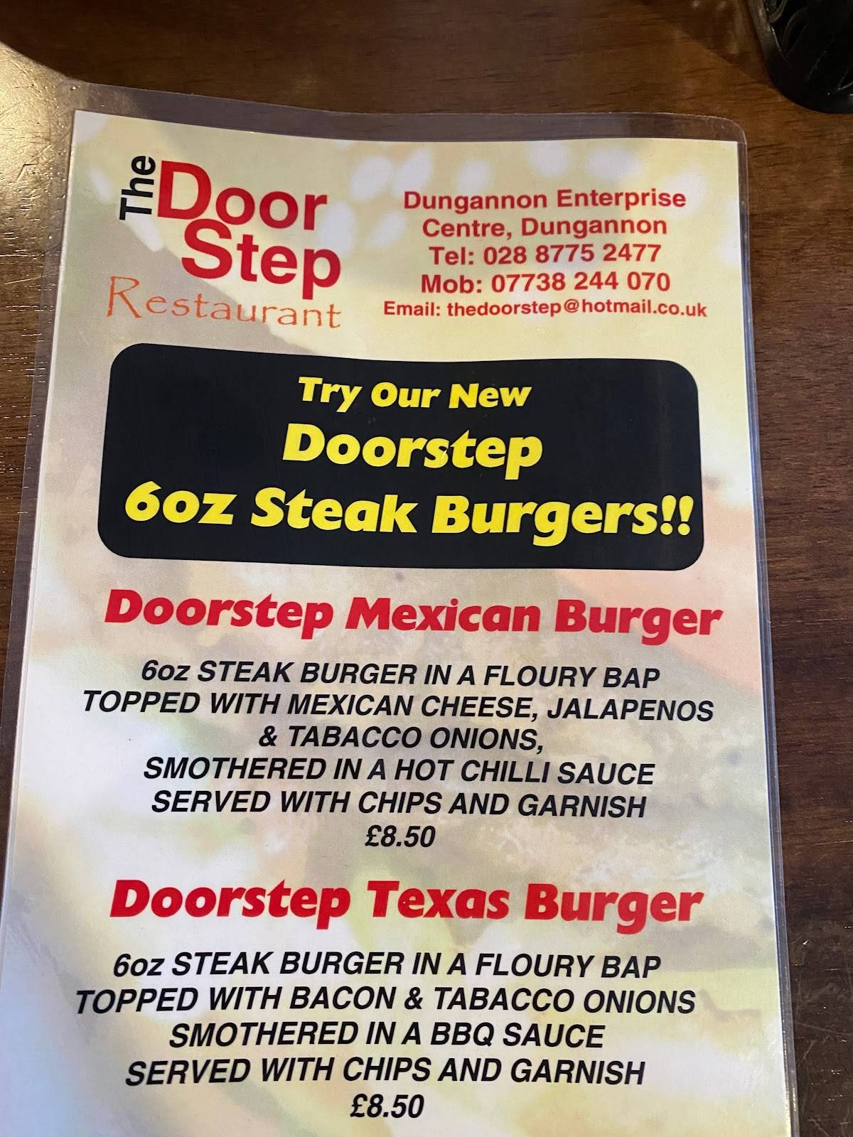 Menu at Doorstep Catering restaurant, Dungannon