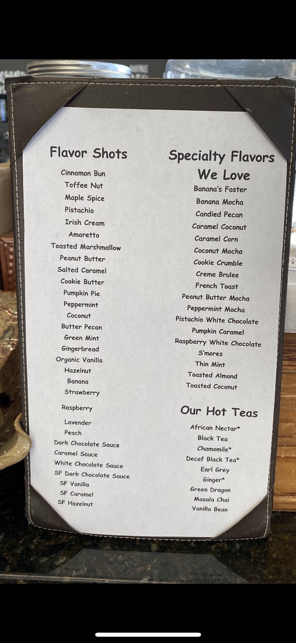 Menu at Frobie's Cafe, Dracut