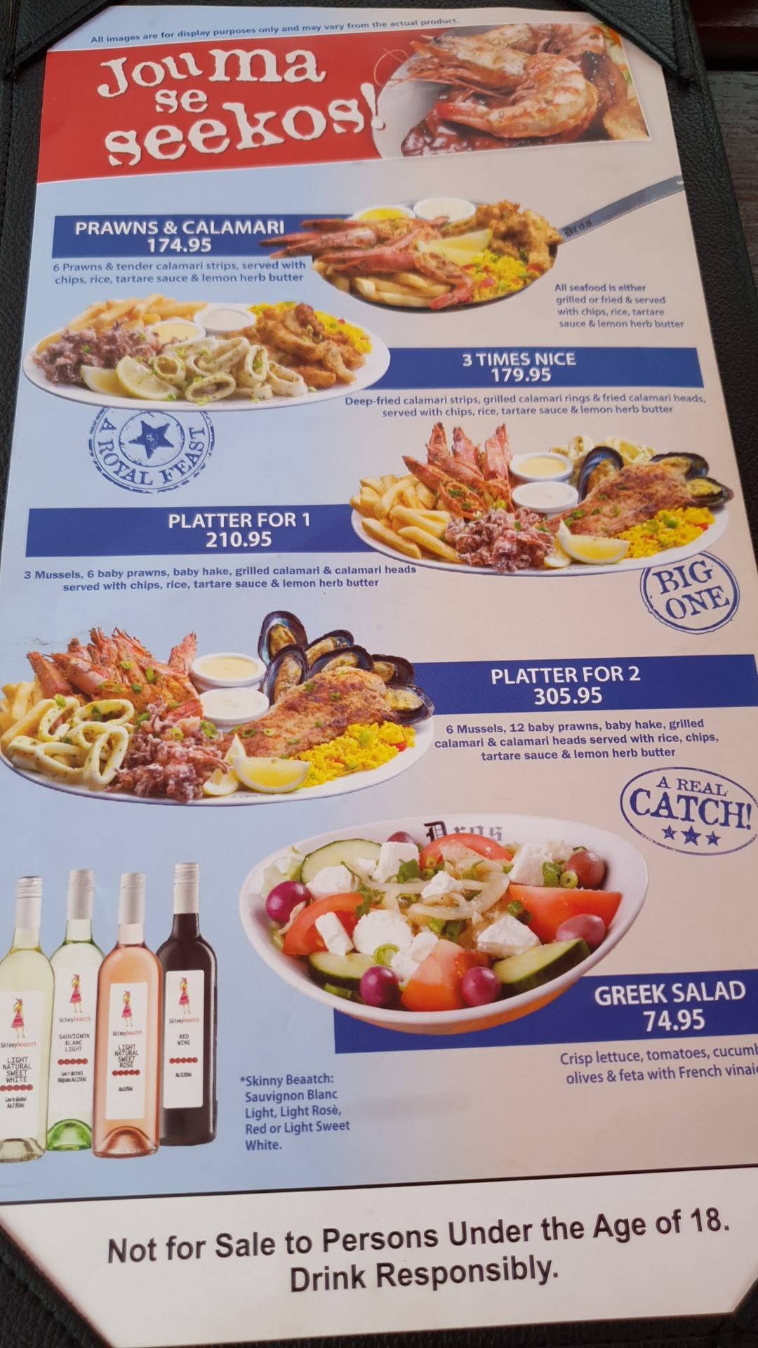 Menu at Dros Secunda restaurant, Secunda