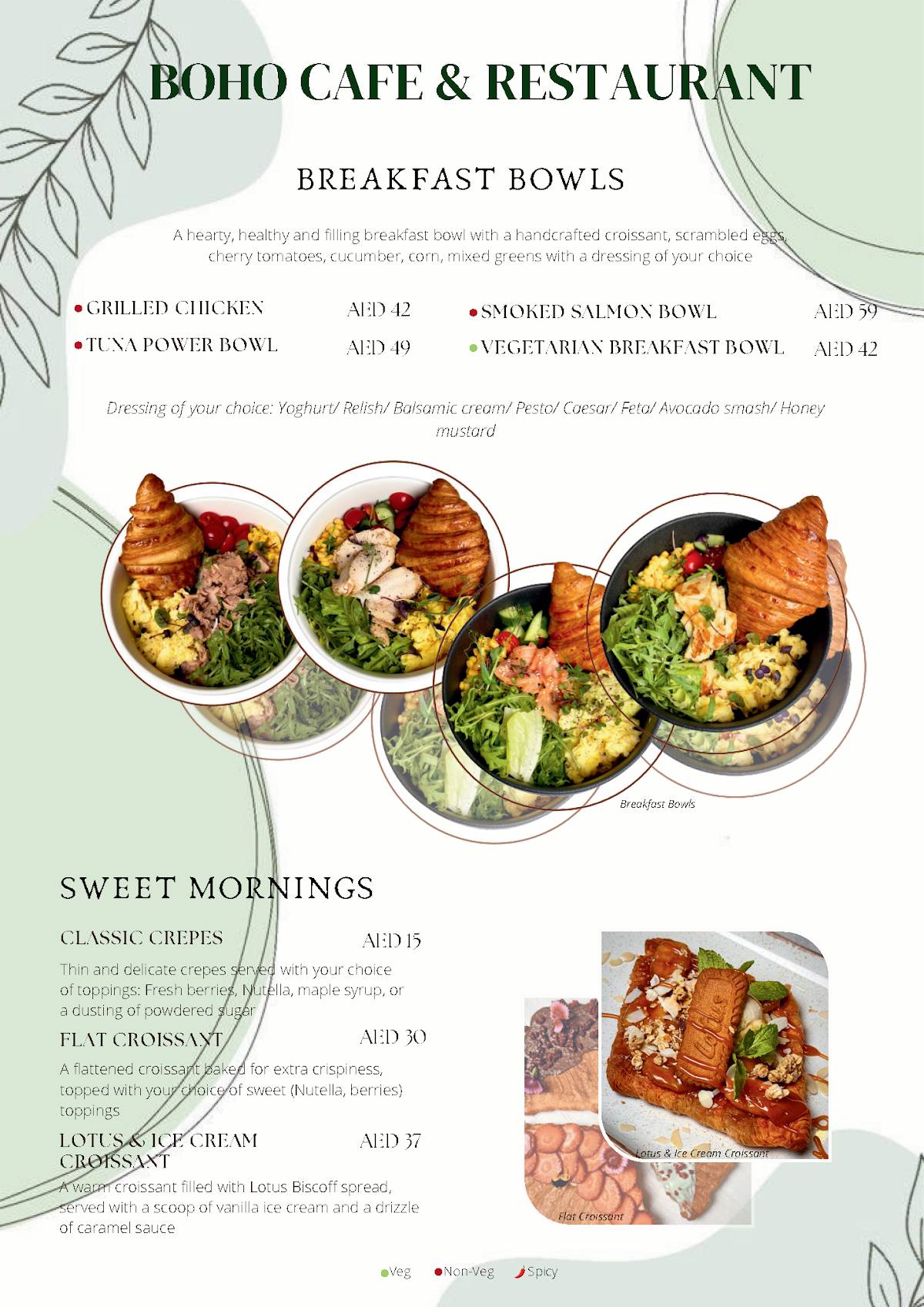 Menu at Boho Cafe & Restaurant, Dubai