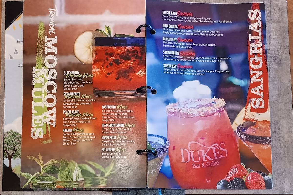 Menu at Duke's Riverside Bar & Grille, Wormleysburg