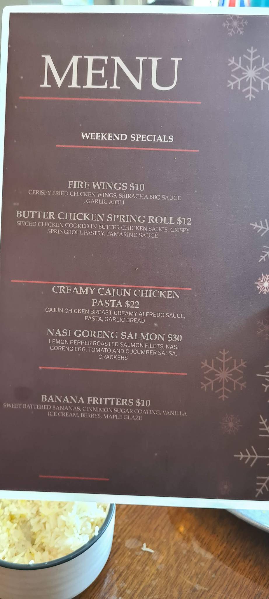 Menu at Dundale's Fusion Fijian Cafe & Eatery, Auckland