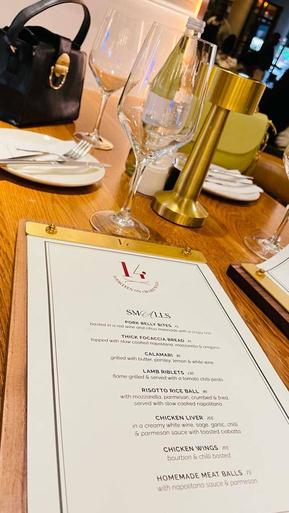 Menu at 14 on Chartwell restaurant, Umhlanga