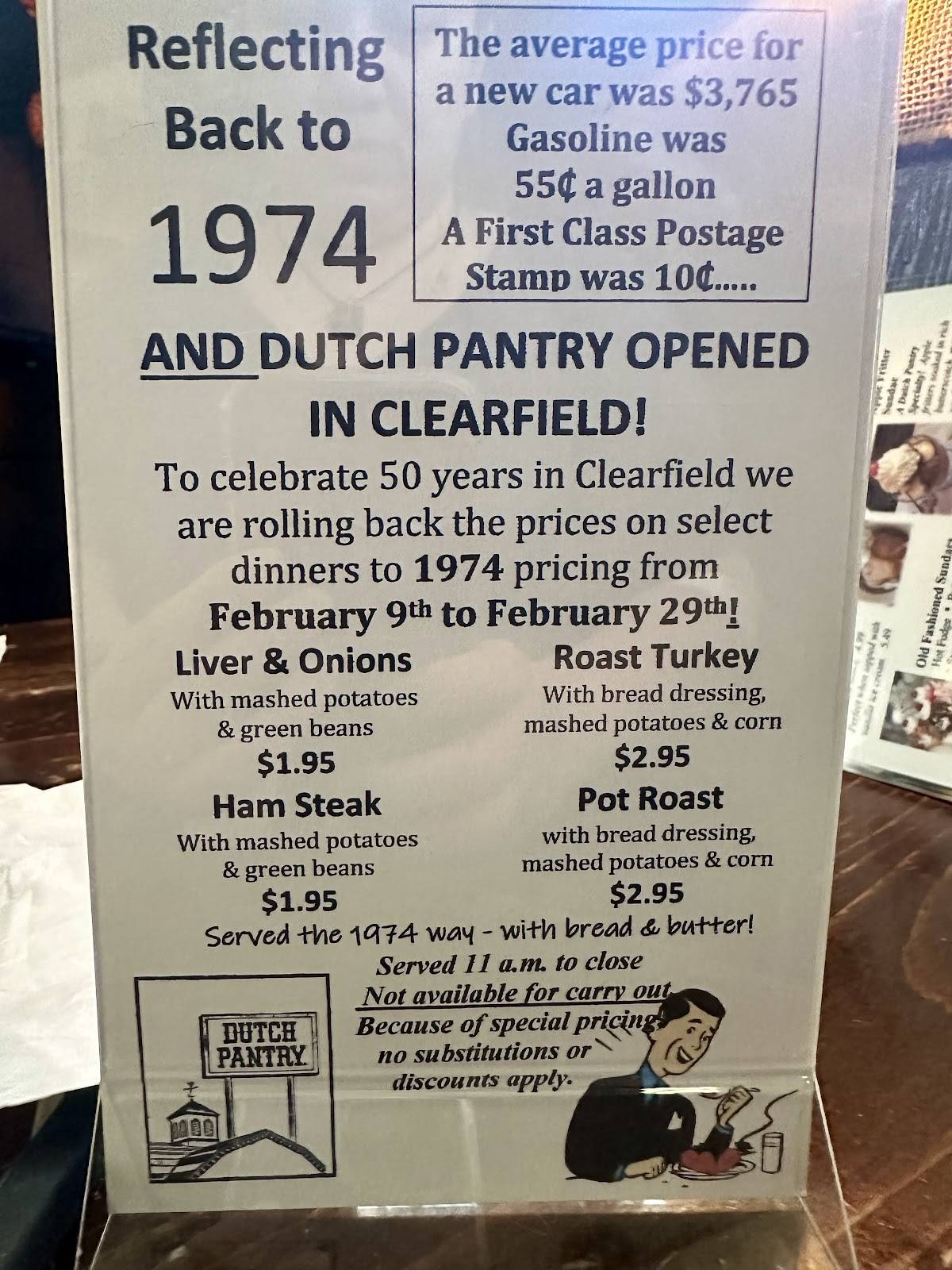 Menu at Dutch Pantry Family Restaurant, Clearfield
