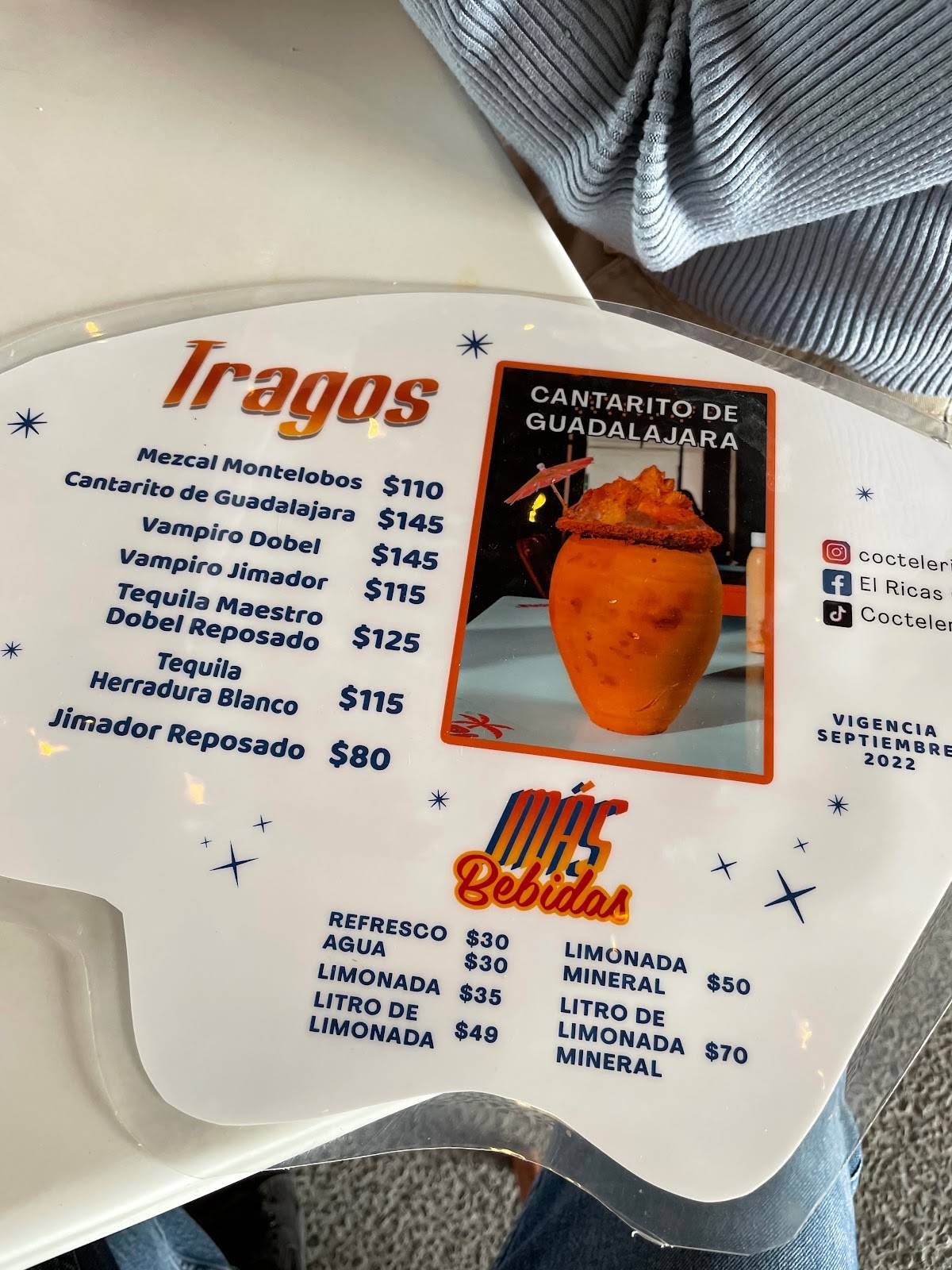 Carta del restaurante EL RICAS, Monterrey