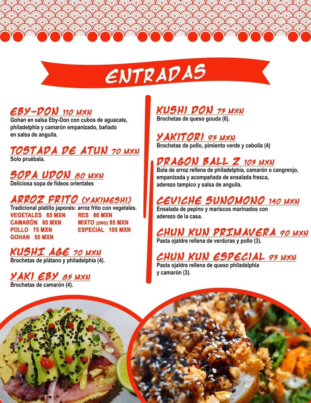 Carta del restaurante Eby Don Sushi & Bistro, Piedras Negras