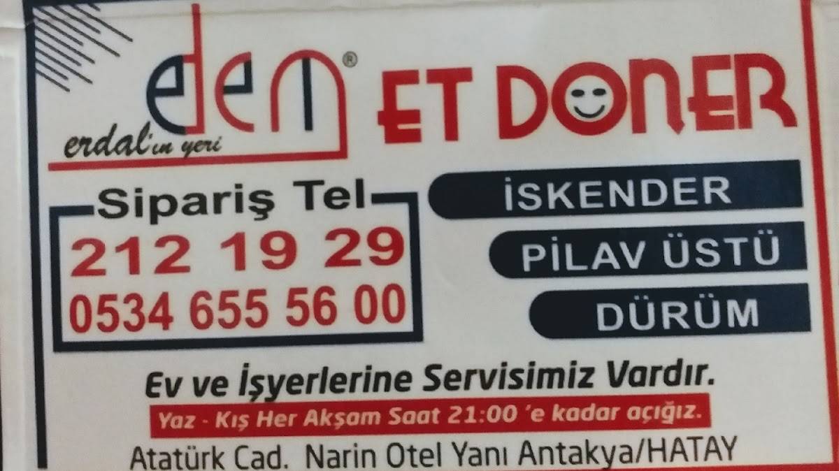 Menu at Edem Et Doner, Antakya, Adalet binası yanı A plaza