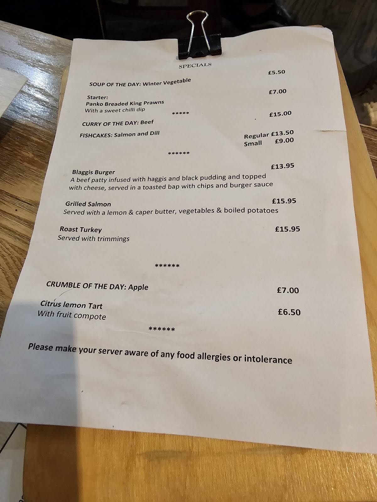 Menu at The Steading pub & bar, Edinburgh, 118-120 Biggar Rd