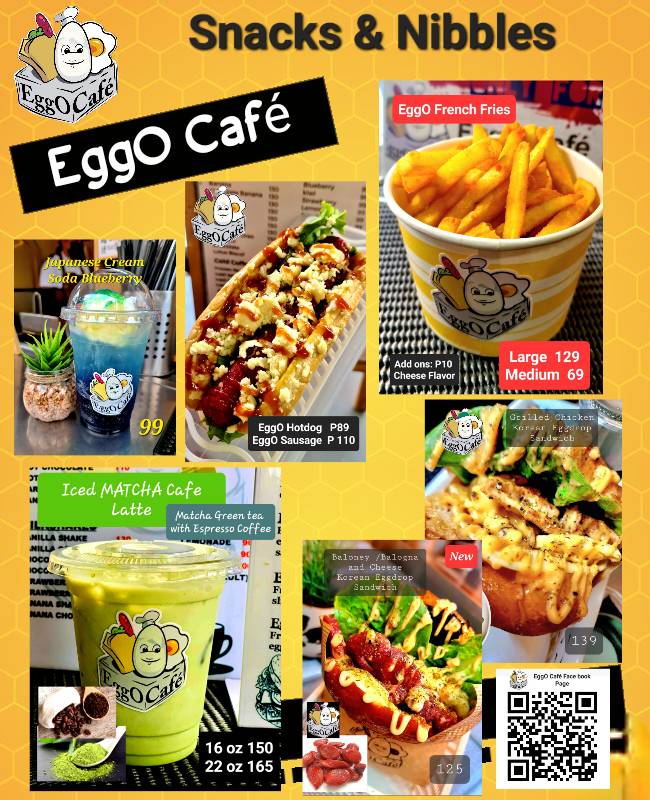 Menu at EggO Cafe, Angono