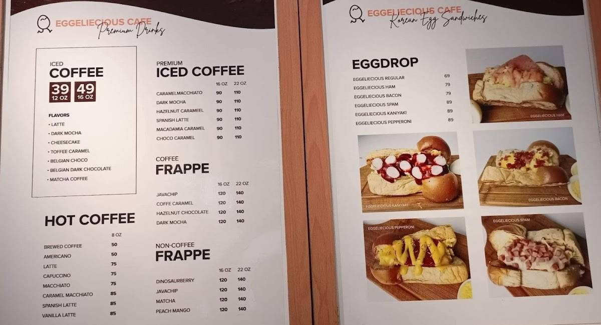Menu at Eggeliecious Cafe Malate Manila, Manila