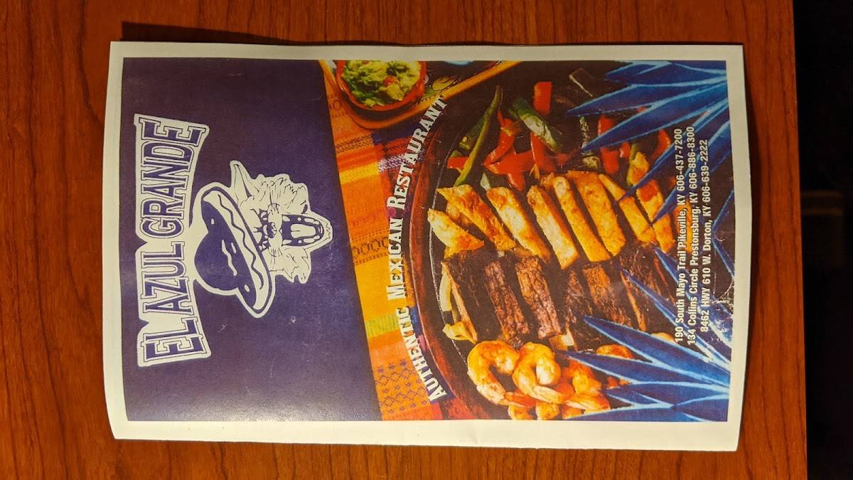 Menu at El Azul Grande restaurant, Prestonsburg