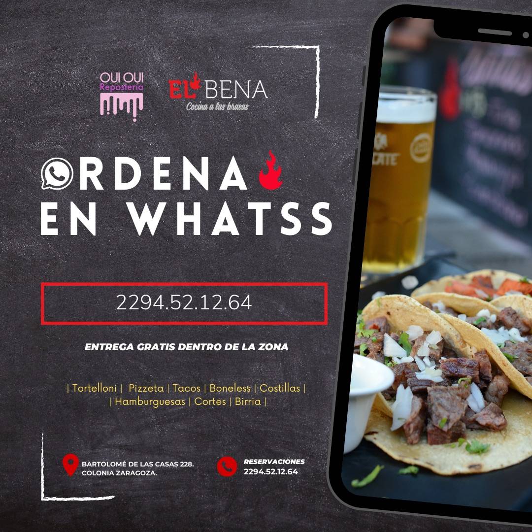 Carta del restaurante El Bena Grill, Veracruz, Priv. Costa Verde 7