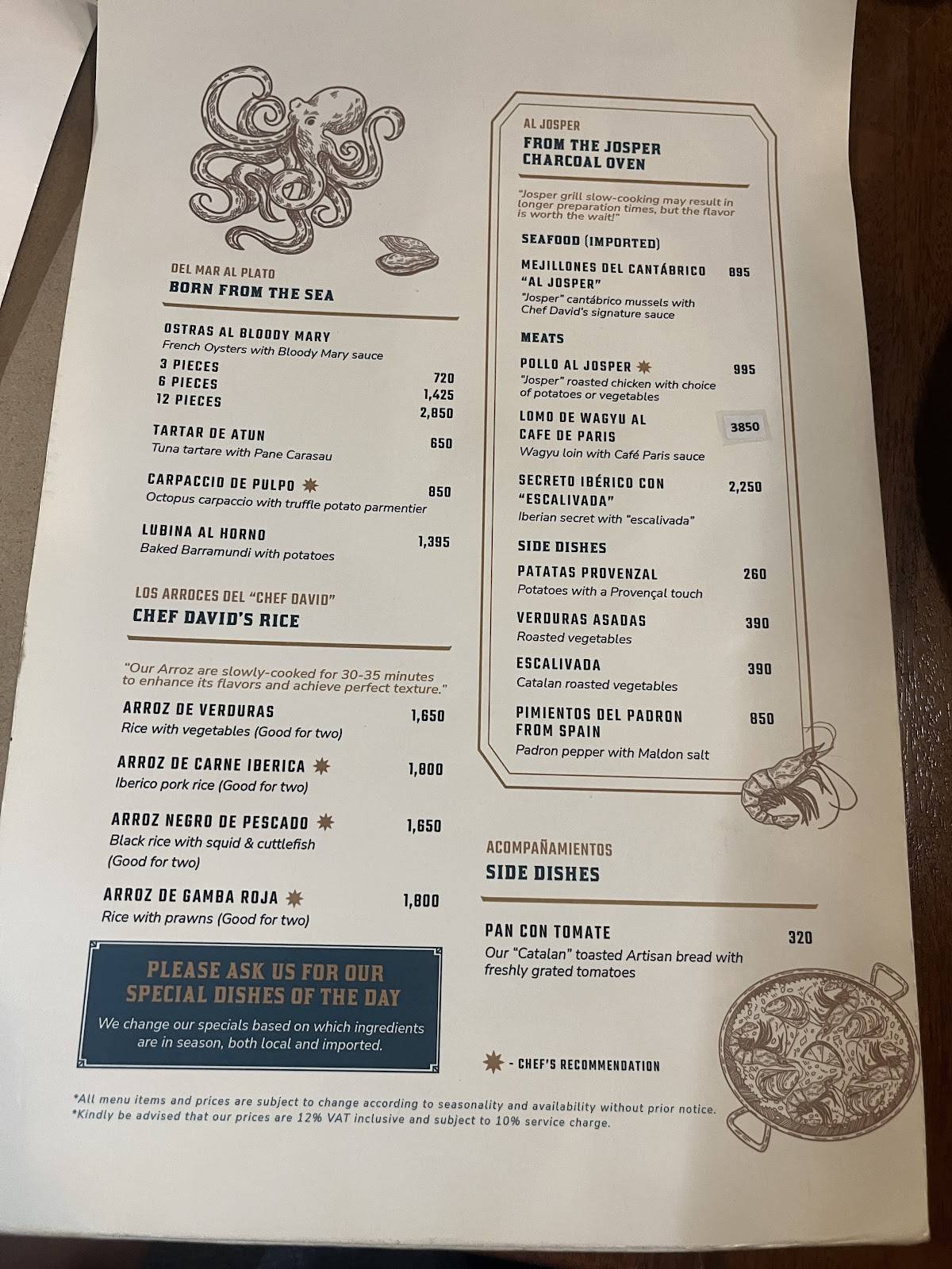 Menu at El Born BGC restaurant, Taguig
