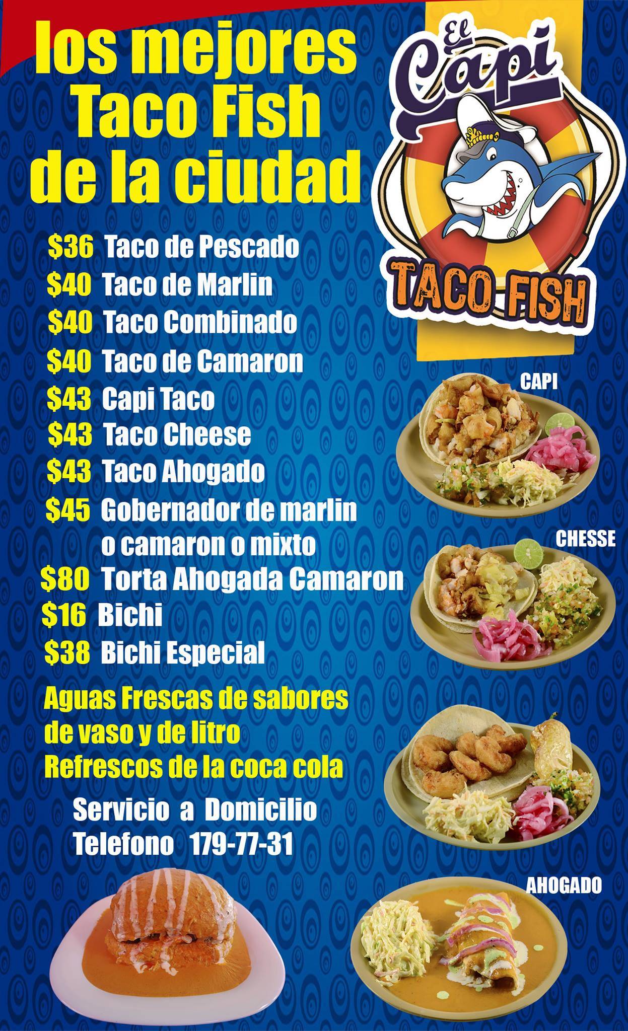 Carta del restaurante El Capi Taco Fish, Ciudad Obregón