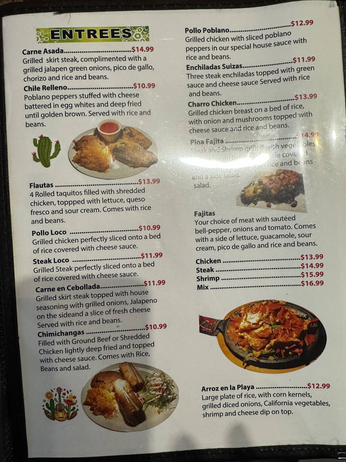 Menu at El Charro Bar and Restaurant, Ringgold