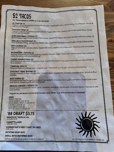 Menu at El Cortez pub & bar, Edmonton