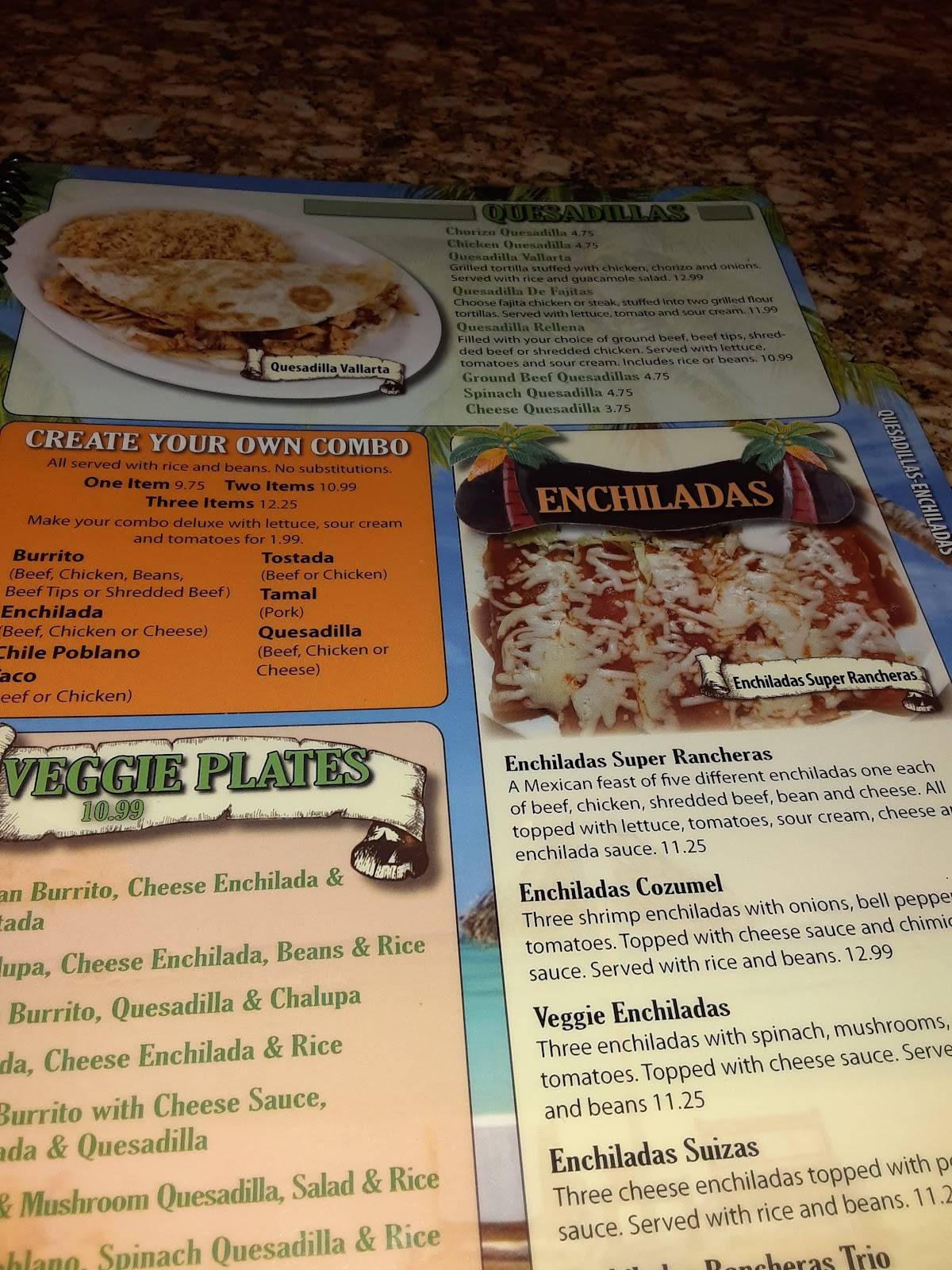 Menu at El Cozumel Mexican Grill restaurant, Burton