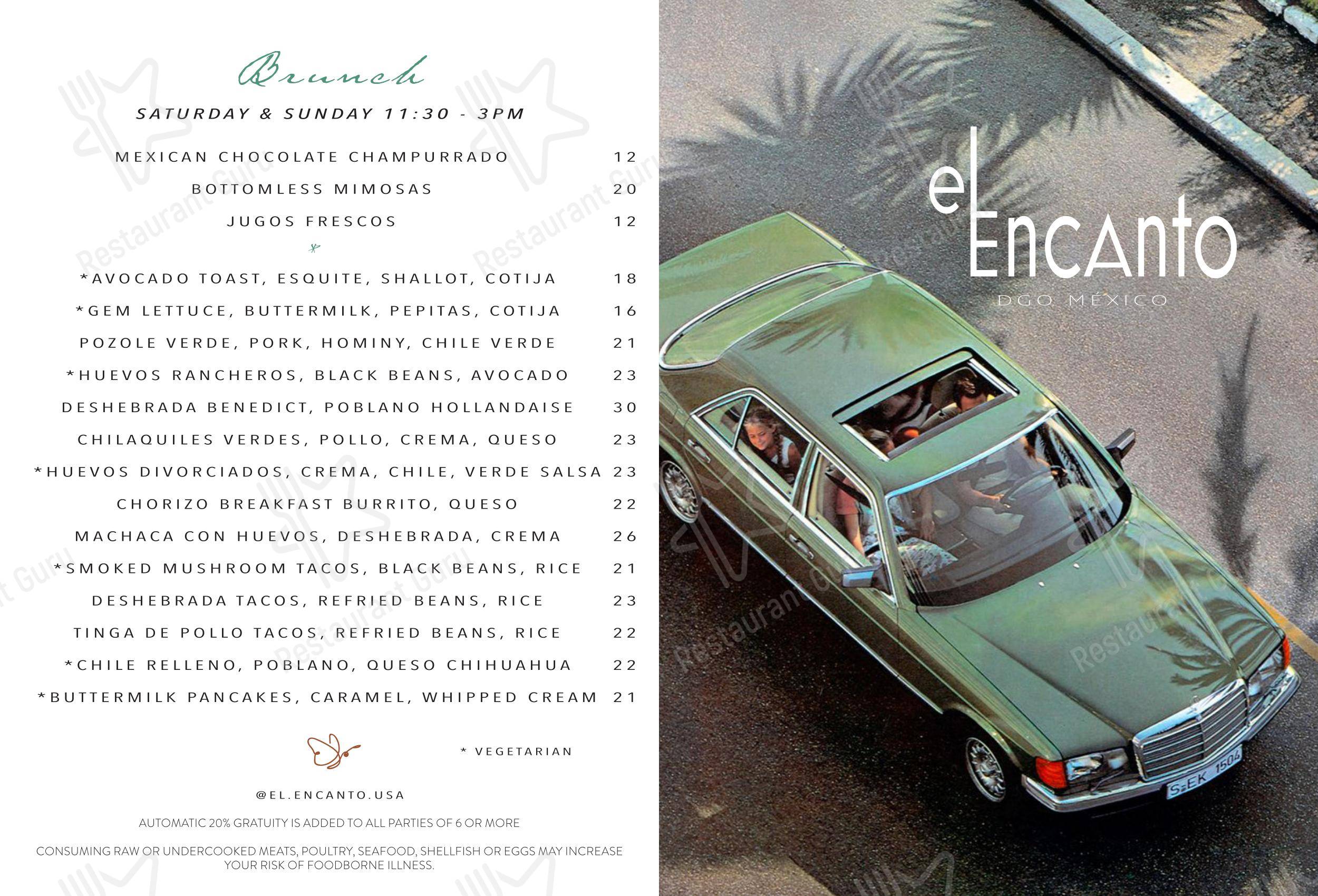 Menu at El Encanto pub & bar, Kirkland