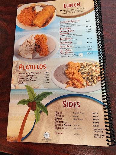 Menu at El Pacifico restaurant, Ligonier