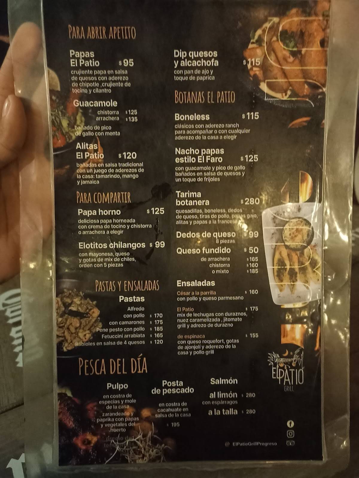 Carta del restaurante El Patio Grill Progreso, Progreso