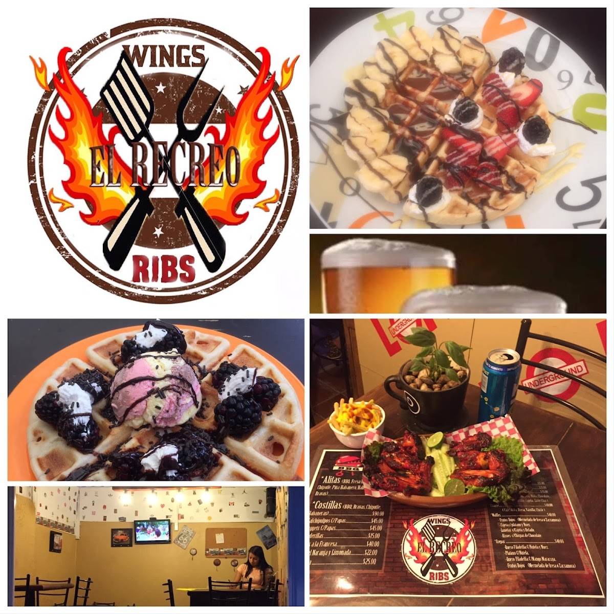 Carta del restaurante El Recreo Wings & Ribs, Cuautitlán Izcalli