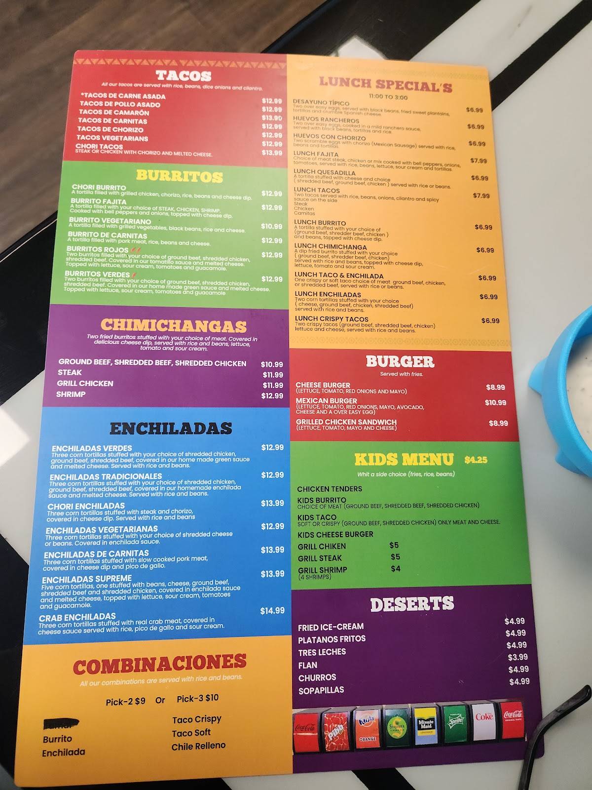 Menu at El Rey Mexican Bar & Restaurant, Fredericksburg
