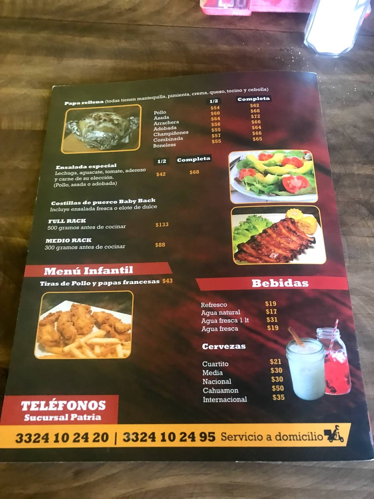 Carta del restaurante El Sonorense Burros Percherones, Zapopan, Av ...