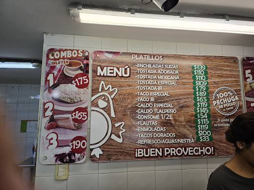 Carta del restaurante El Tostón, Monterrey