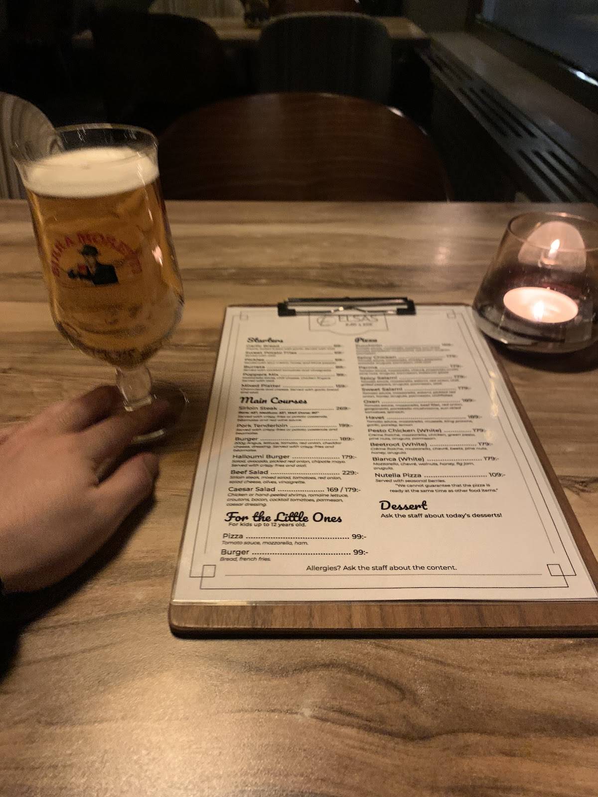 Menu at Elsas Bar & Kök, Mjölby