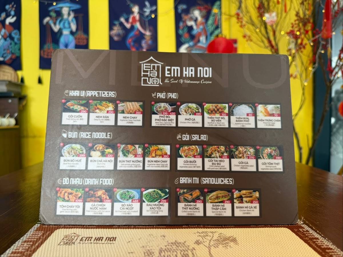 Carta de Em Ha Noi - Em Hà Nội Restaurant BGC, Taguig