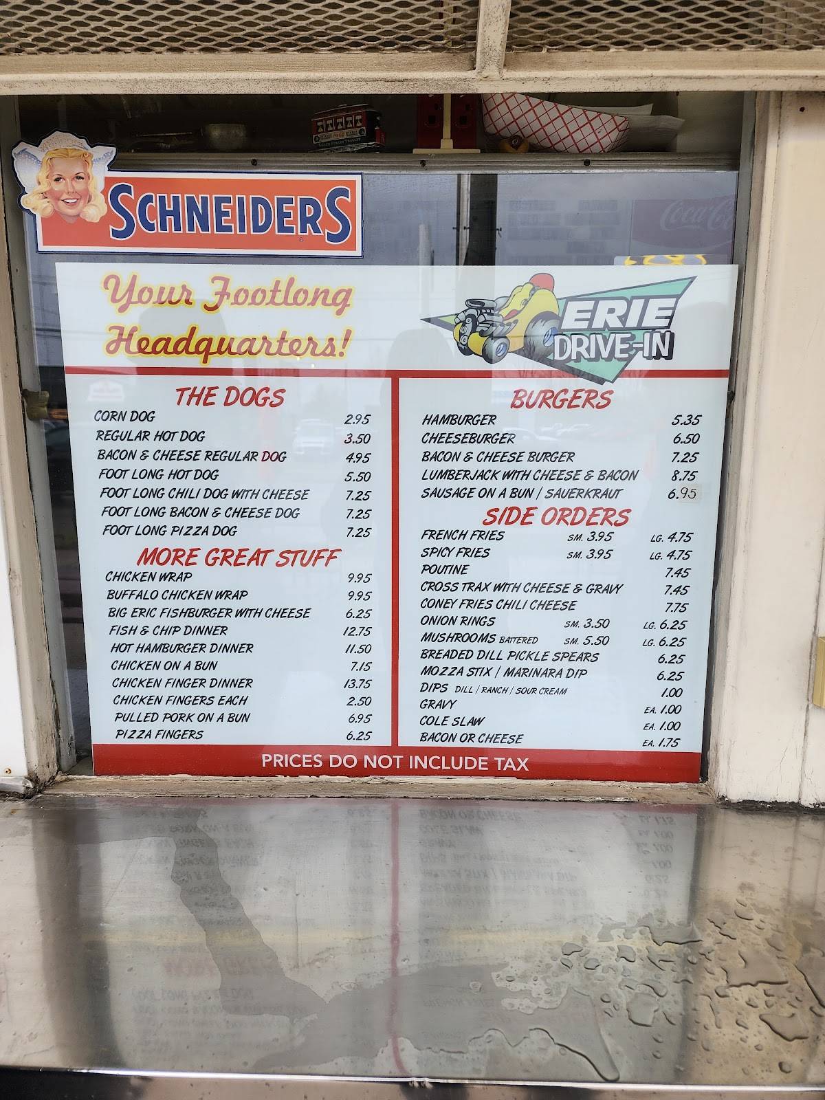 Menu at Erie Drive In Restaurant, Stratford