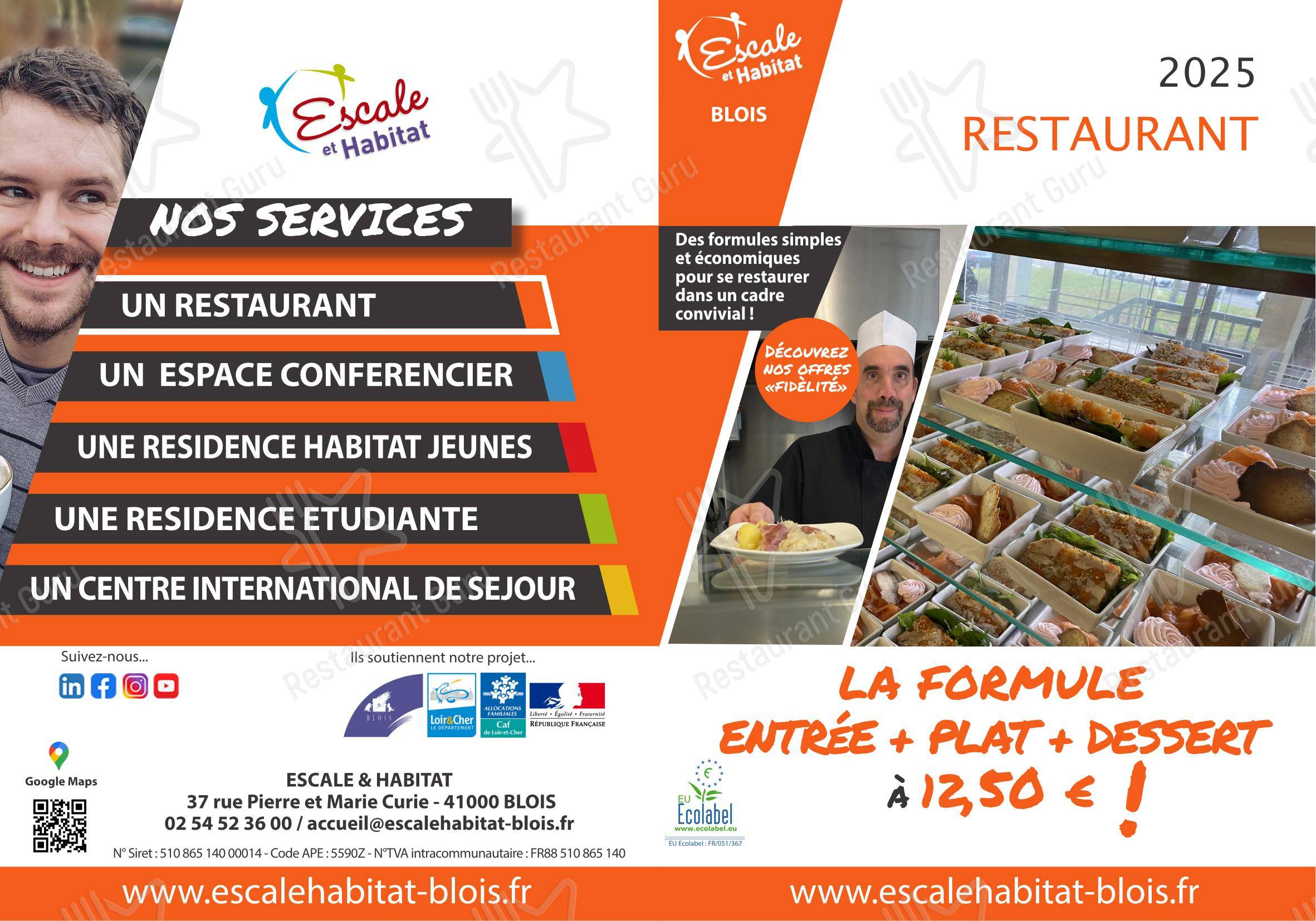Menu au Escale et Habitat restaurant, Blois