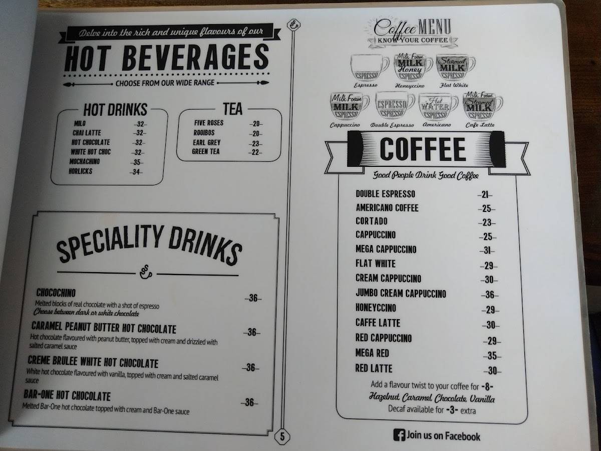 Menu at Essence. restaurant, Pietermaritzburg