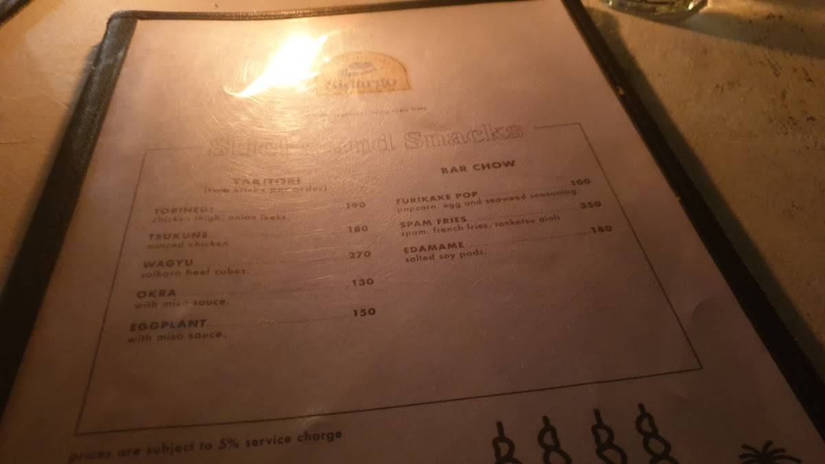 Carta de Explorers' Bar SIDARGO Siargao, General Luna de Cabuntug